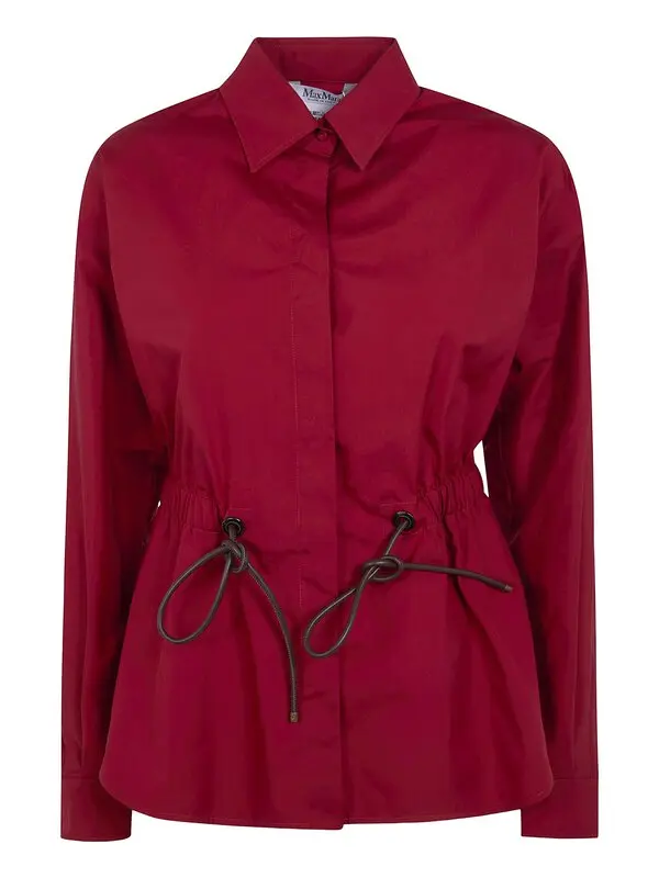 Max Mara Tazzina Cotton Poplin Shirt - Red