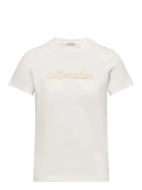 Moncler Short Sleeve Heavy Combed Cotton Jersey T-shirt - White