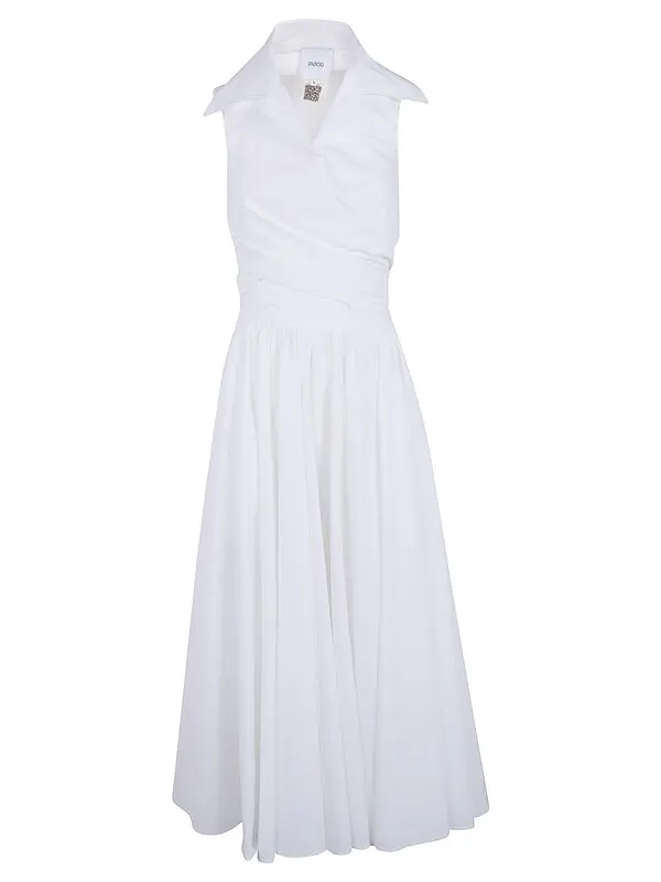 PATOU Draped Midi Dress - White
