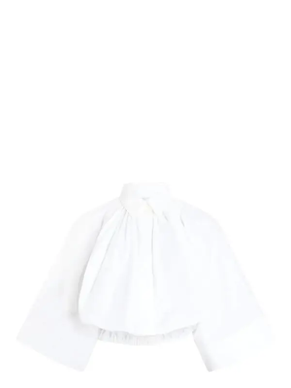 PATOU Cropped Sleeves Volume Blouse - White