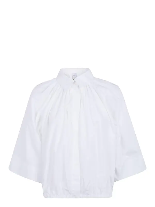 PATOU Cropped Sleeves Volume Blouse - White