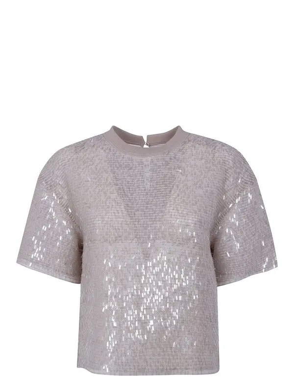 Brunello Cucinelli Sequins Blouse - Gray