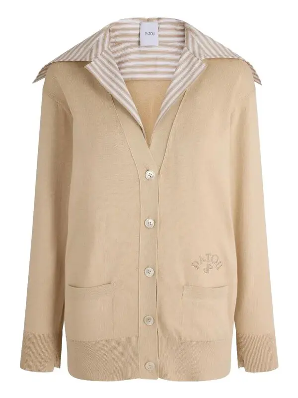 PATOU Popeline Collar Cardigan - Beige