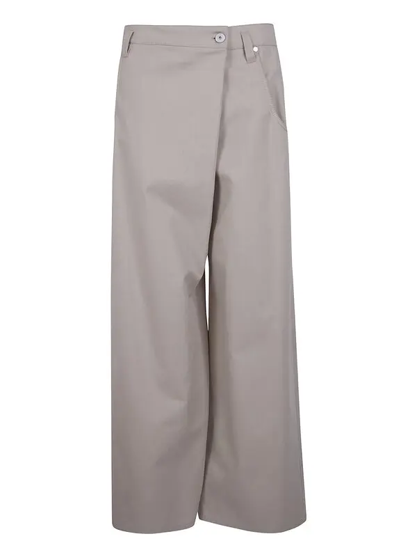 Brunello Cucinelli Wide Leg Asymmetrical Trousers - Beige