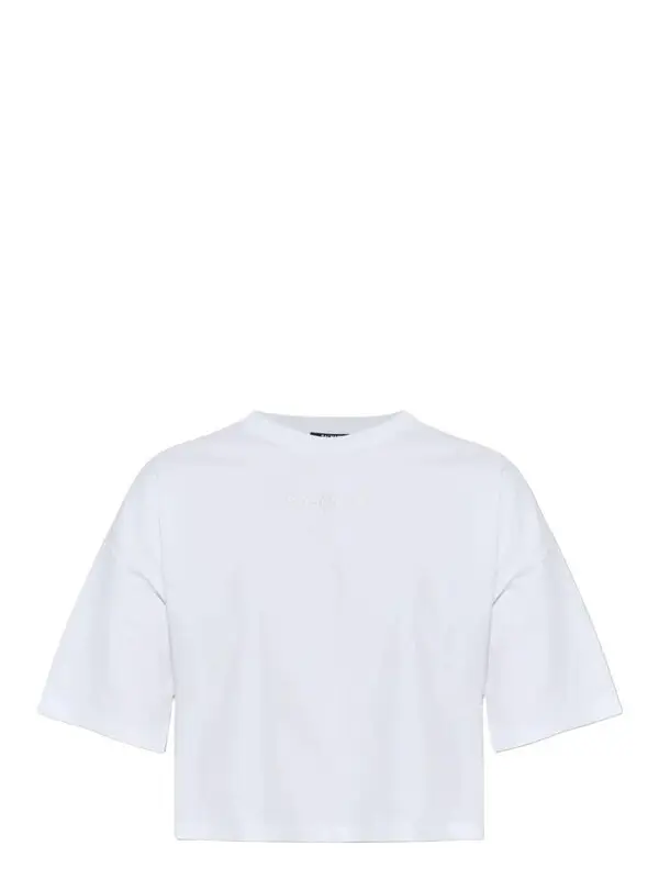 Balmain Embroidered Cropped T-shirt - White