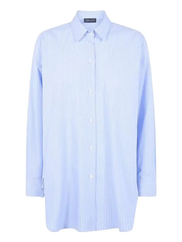 DRHOPE Oversized Classic Shirt - Blue