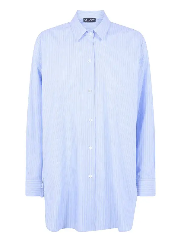 DRHOPE Oversized Classic Shirt - Blue