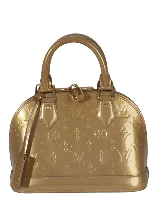 LOUIS VUITTON Alma Bb Monogram Vernis - Gold