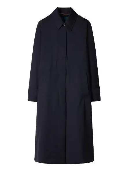 Paul Smith Wool Mac Coat - Blue