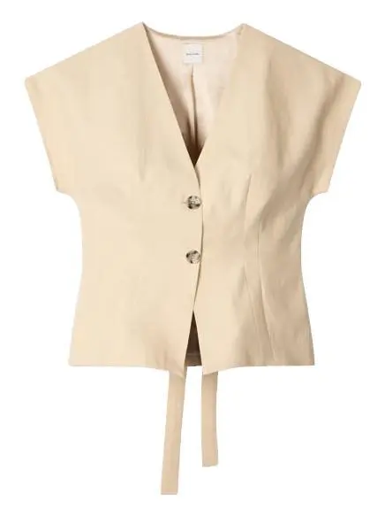 Paul Smith Linen Button Blouse - White
