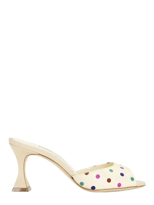 Manolo Blahnik Jadaron 70 Mule Sandal - Cream