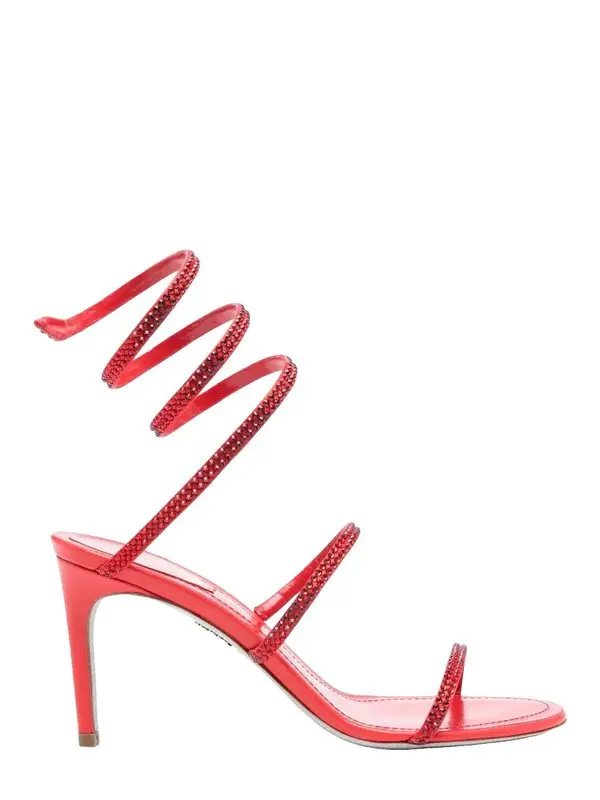 Rene Caovilla Cleo 80 Crystal Embellished Sandals - Red