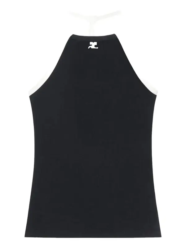 COURREGES Contrast Border Tank Top - Black