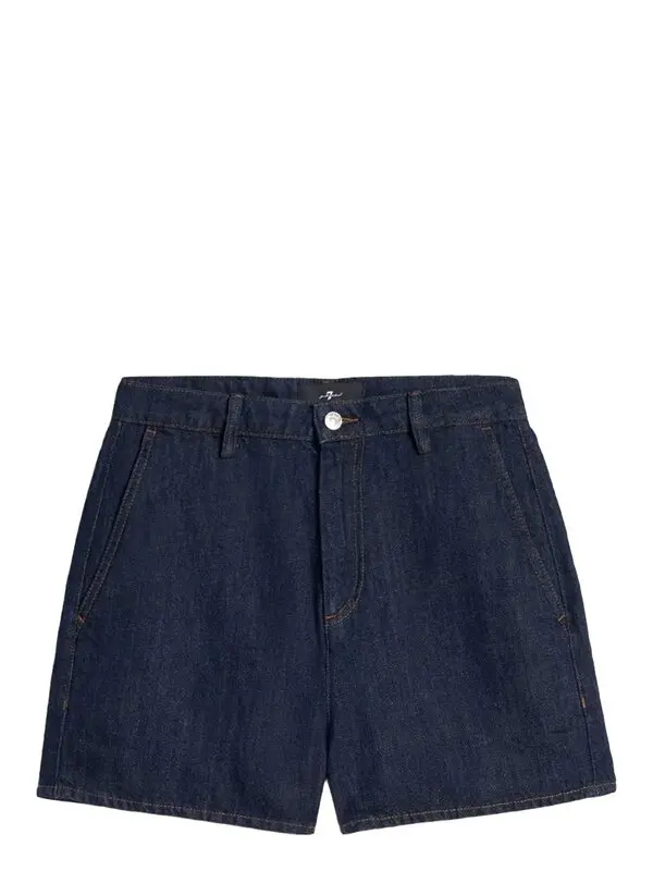 7 For All Mankind Linen Blend Shorts - Blue