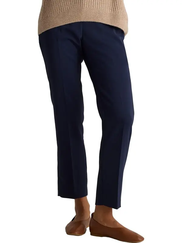 Quince Stretch Crepe Ankle Pants - Navy