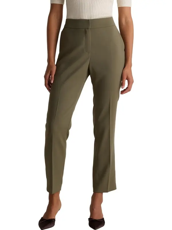 Quince Stretch Crepe Ankle Pants - Olive