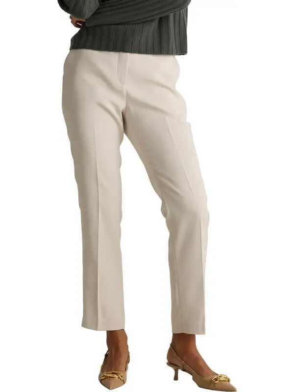 Quince Stretch Crepe Ankle Pants - Sand