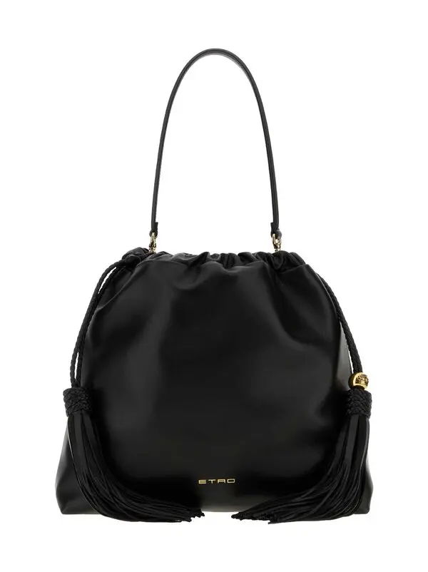 Etro Kalispera Leather Shoulder Bag - Black