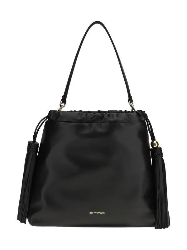 Etro Kalispera Leather Shoulder Bag - Black