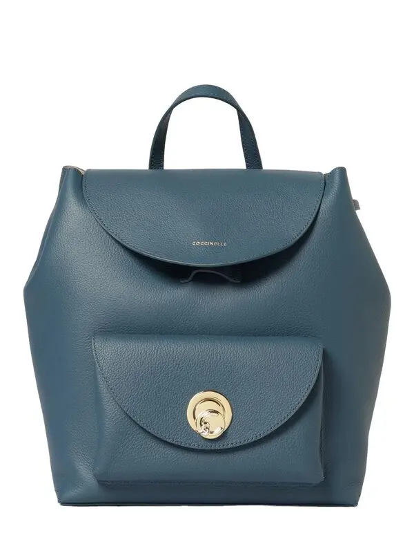 COCCINELLE Nikla Grained Leather Backpack - Blue