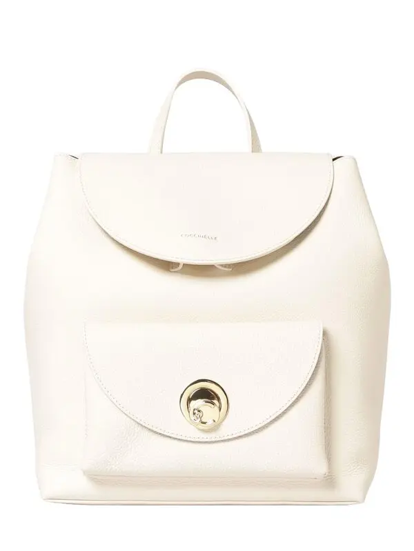 COCCINELLE Nikla Grained Leather Backpack - Milk