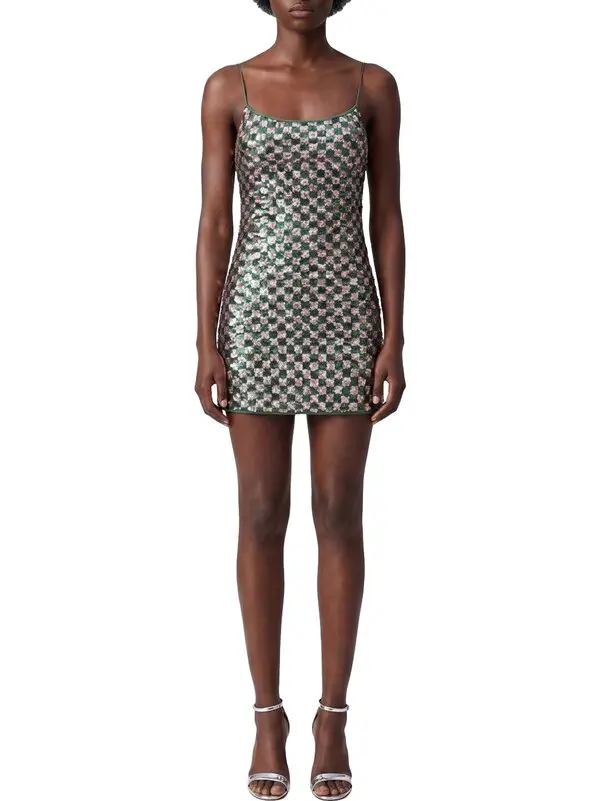 Oseree Sequin Mini Dress - Green