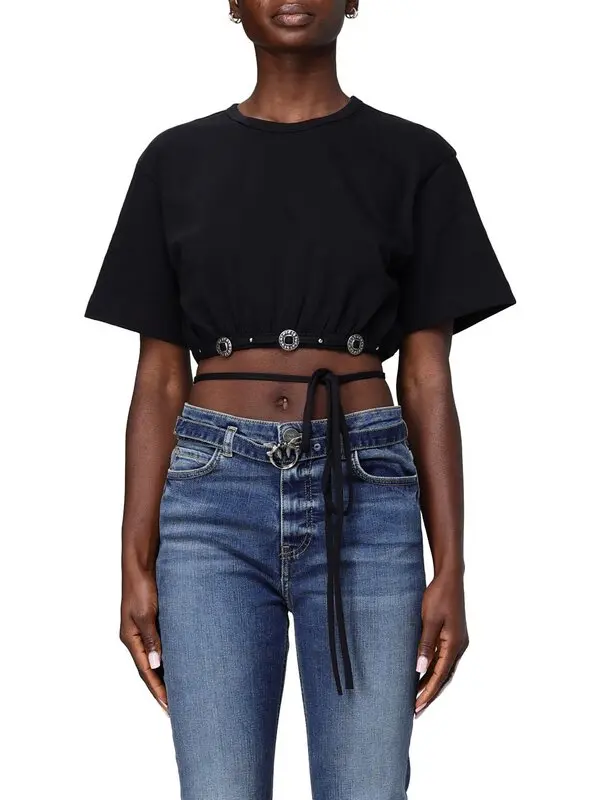 Pinko Cropped Top - Black