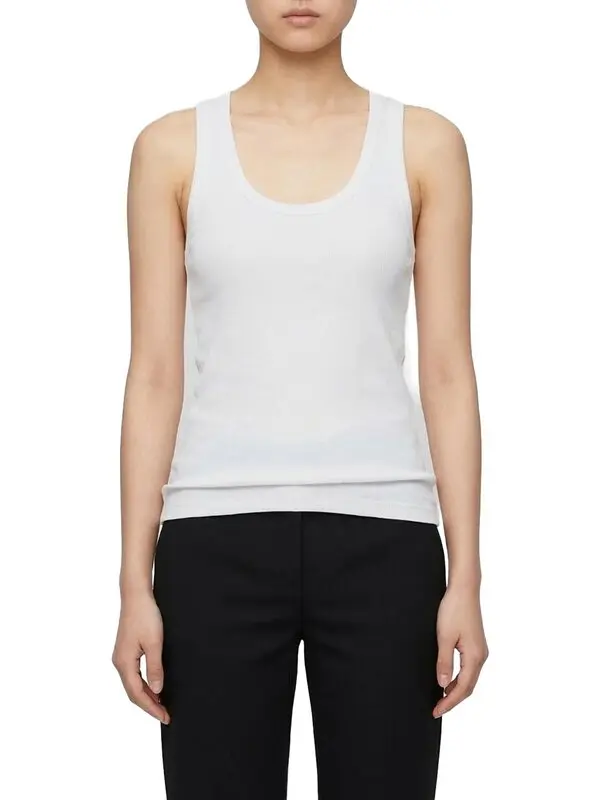 Patrizia Pepe Ribbed Tank Top - White