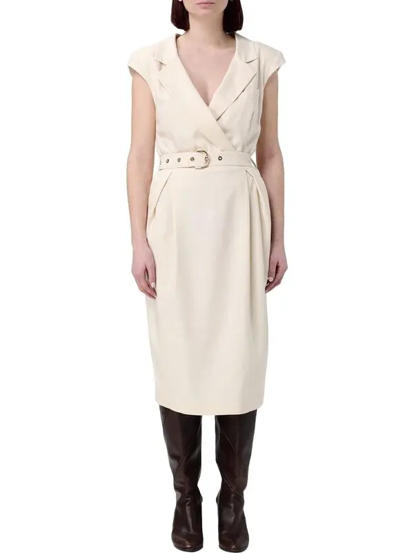 Pinko Belted Dress - White