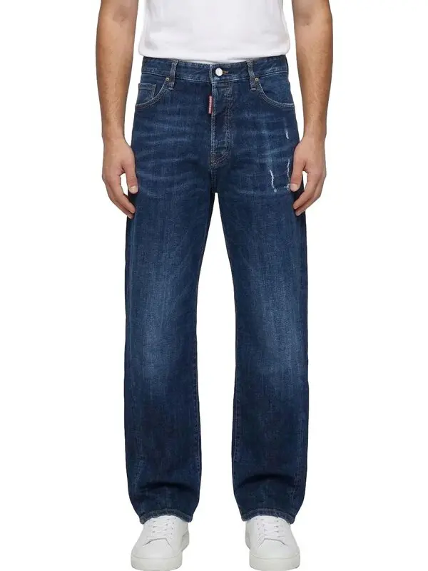 Dsquared2 Straight Cotton Denim Jeans - Blue