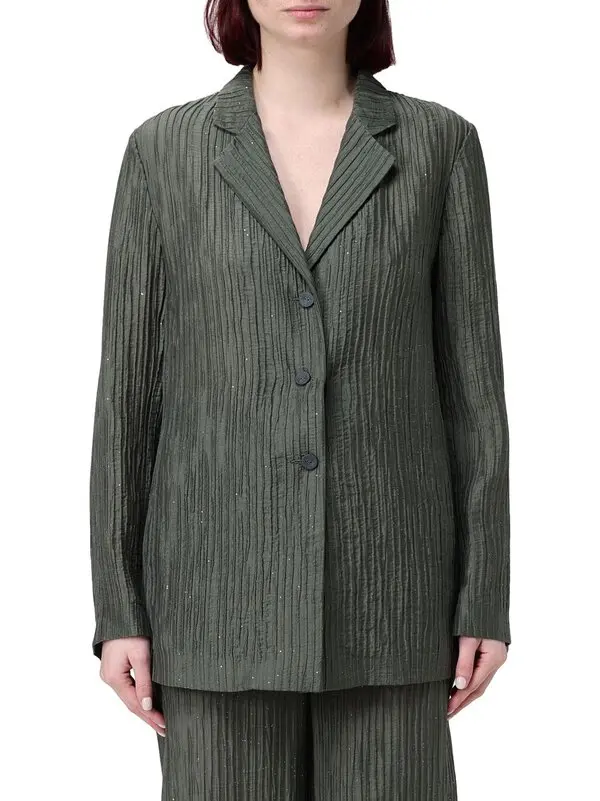 Emporio Armani Pleated Textured Jacket - Green
