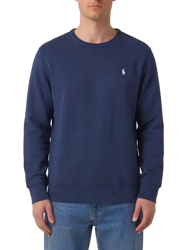 Polo Ralph Lauren Cotton Blend Crewneck Sweatshirt With Embroidered Logo - Blue