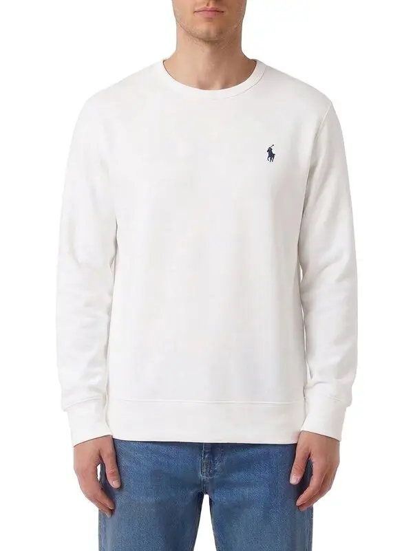 Polo Ralph Lauren Cotton Blend Crewneck Sweatshirt With Embroidered Logo - White