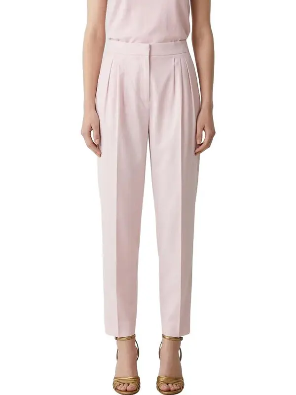 TWINSET Stretch Cotton Tailored Trousers - Pink