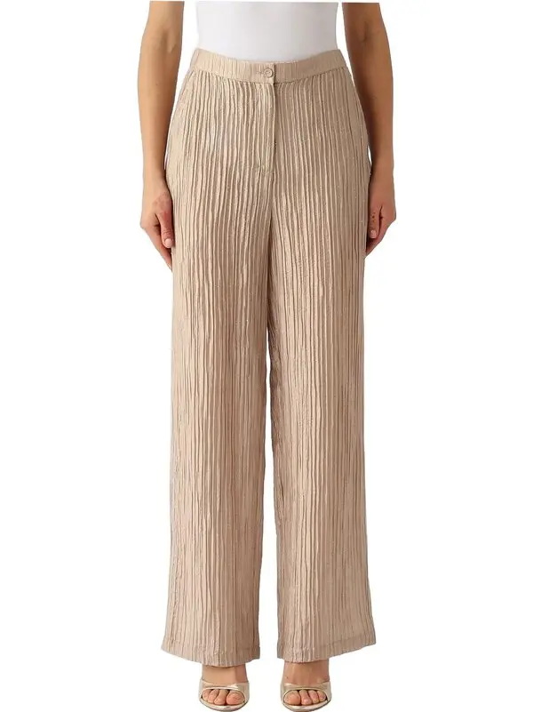Emporio Armani Pleated Wide-leg Trousers - Beige
