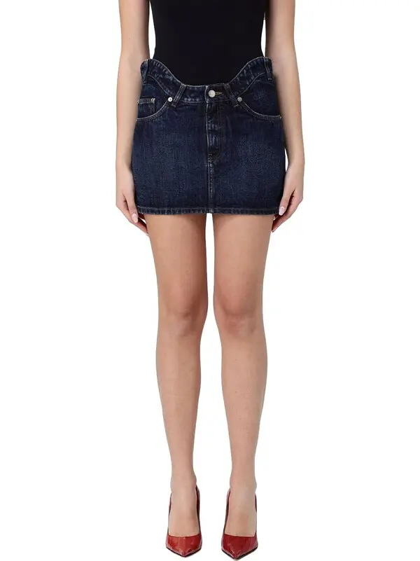 JEAN PAUL GAULTIER Cotton Denim Pencil Mini Skirt - Blue