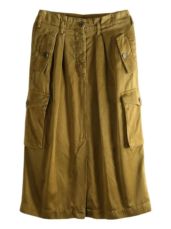 Dries Van Noten Fluid Overdye Savannah Skirt - Tan