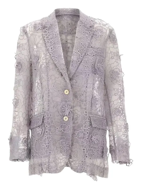 THE GARMENT Sydney Floral-embroidery Blazer - Grey