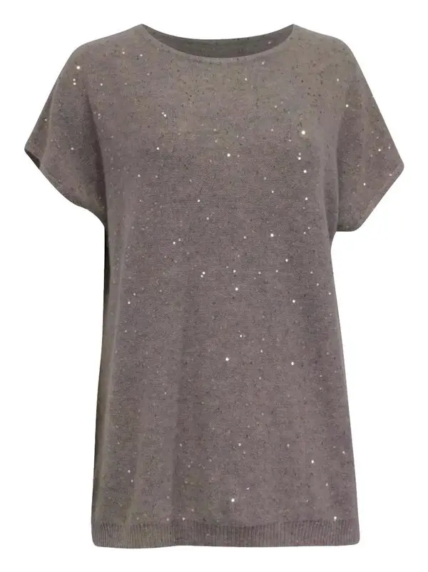 Max Mara Knitted Short Sleeve T-shirt - Neutrals