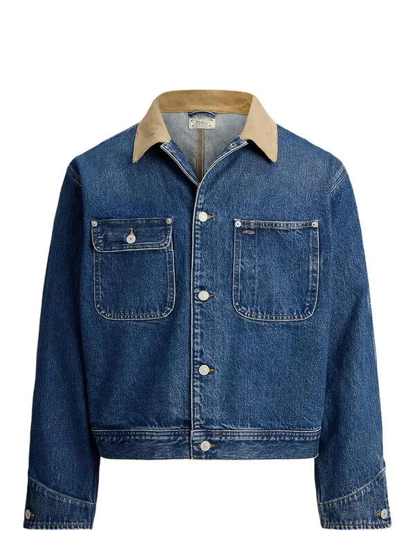 Polo Ralph Lauren Long-sleeve Rigid Denim Woven Bomber Jacket - Blue