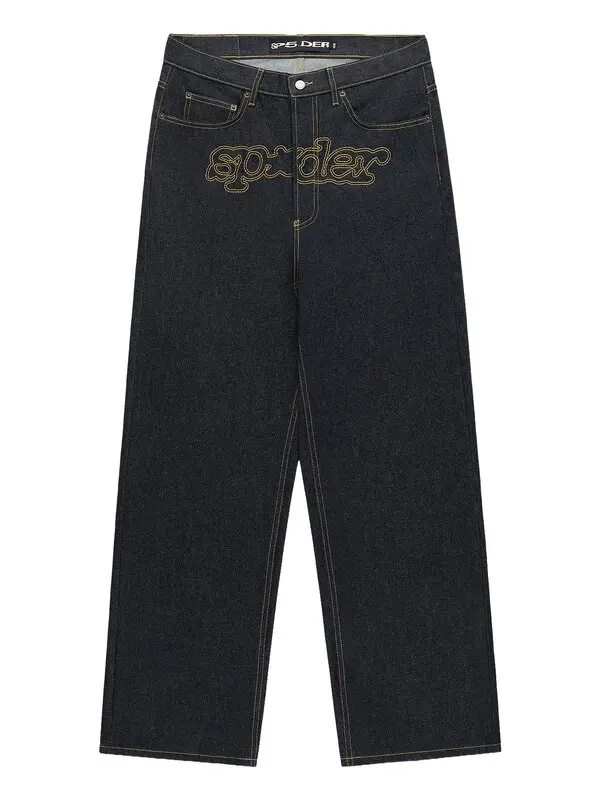 SP5DER Punk V3 Logo Denim Jeans - Blue