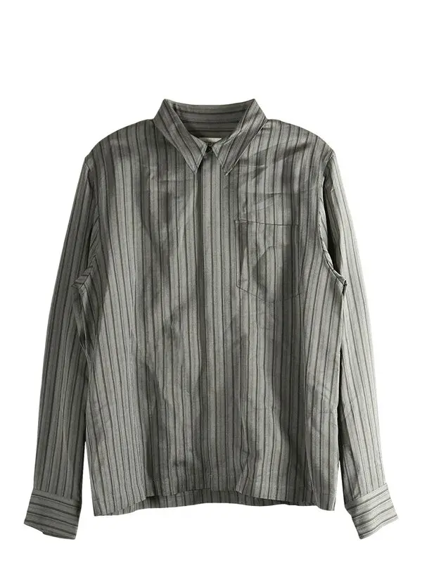 Dries Van Noten Striped Fluid Shirt - Grey