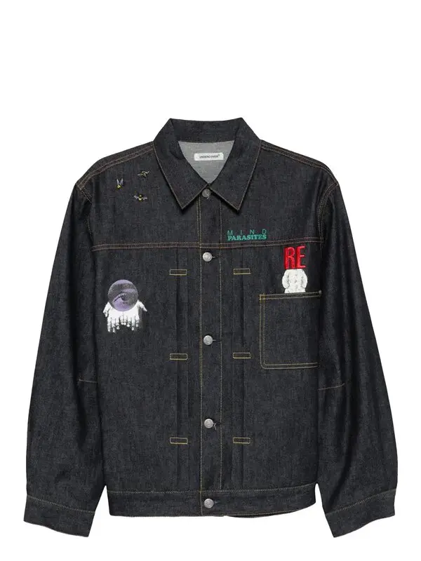 Undercover Oversized Embroidered Blouson - Blue