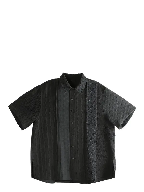 ADER ERROR Short Sleeve Button Up T-shirt - Black
