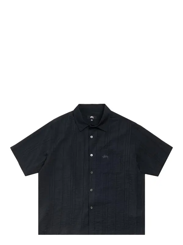 StÜssy Pleated Textured Shirt - Black