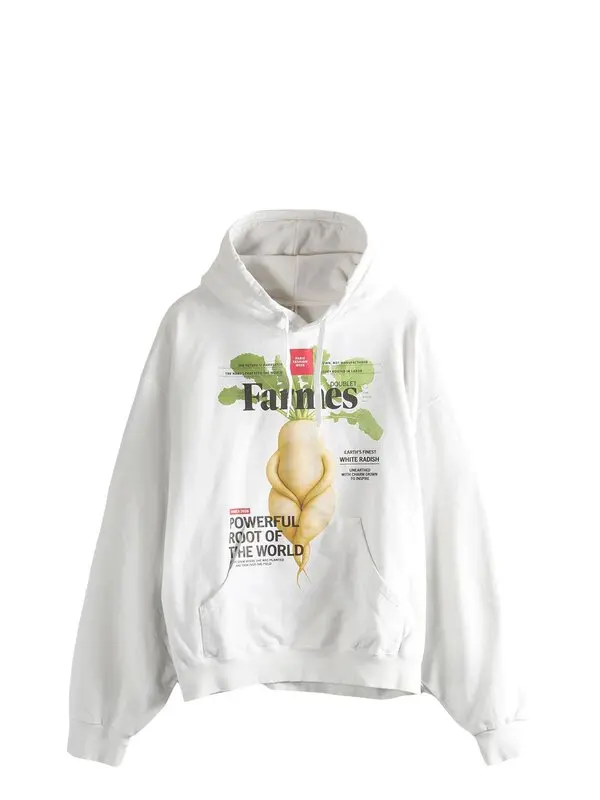 DOUBLET Farmes Magazine Cover Hoodie - White