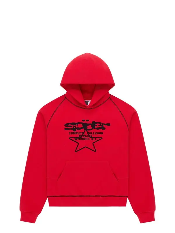 SP5DER Splat Collision Hoodie - Red
