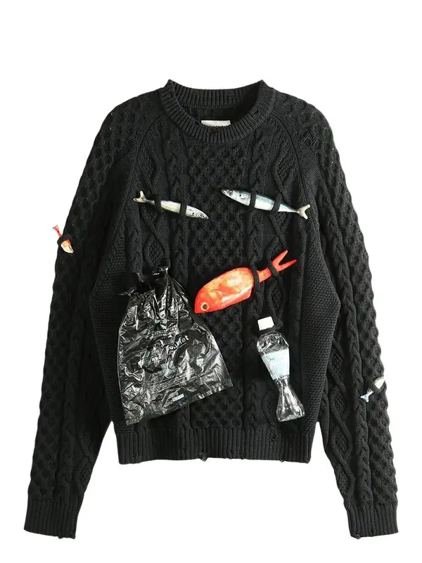 DOUBLET Caught In The Cable Fisherman Knit - Black