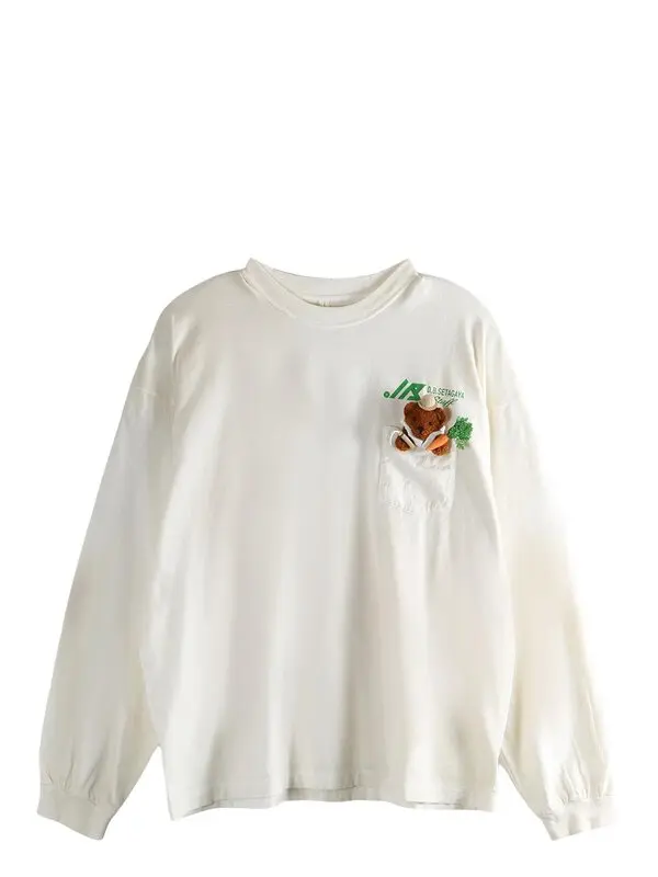 DOUBLET Long-sleeve Bear T-shirt - White