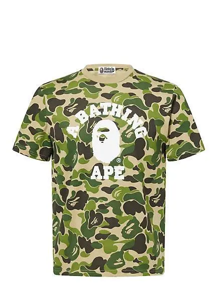 A BATHING APE Camo-print College Cotton T-shirt - Green